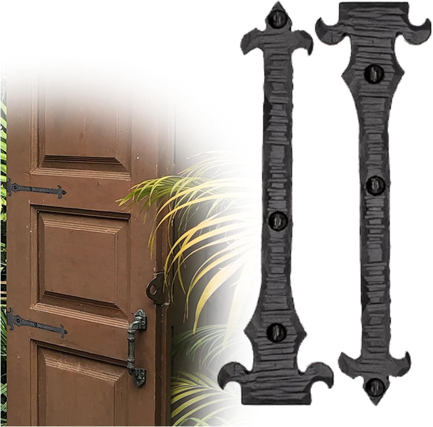 2 Pack 12" Black Faux Strap Hinges - Decorative Dummy Faux Hinge ...