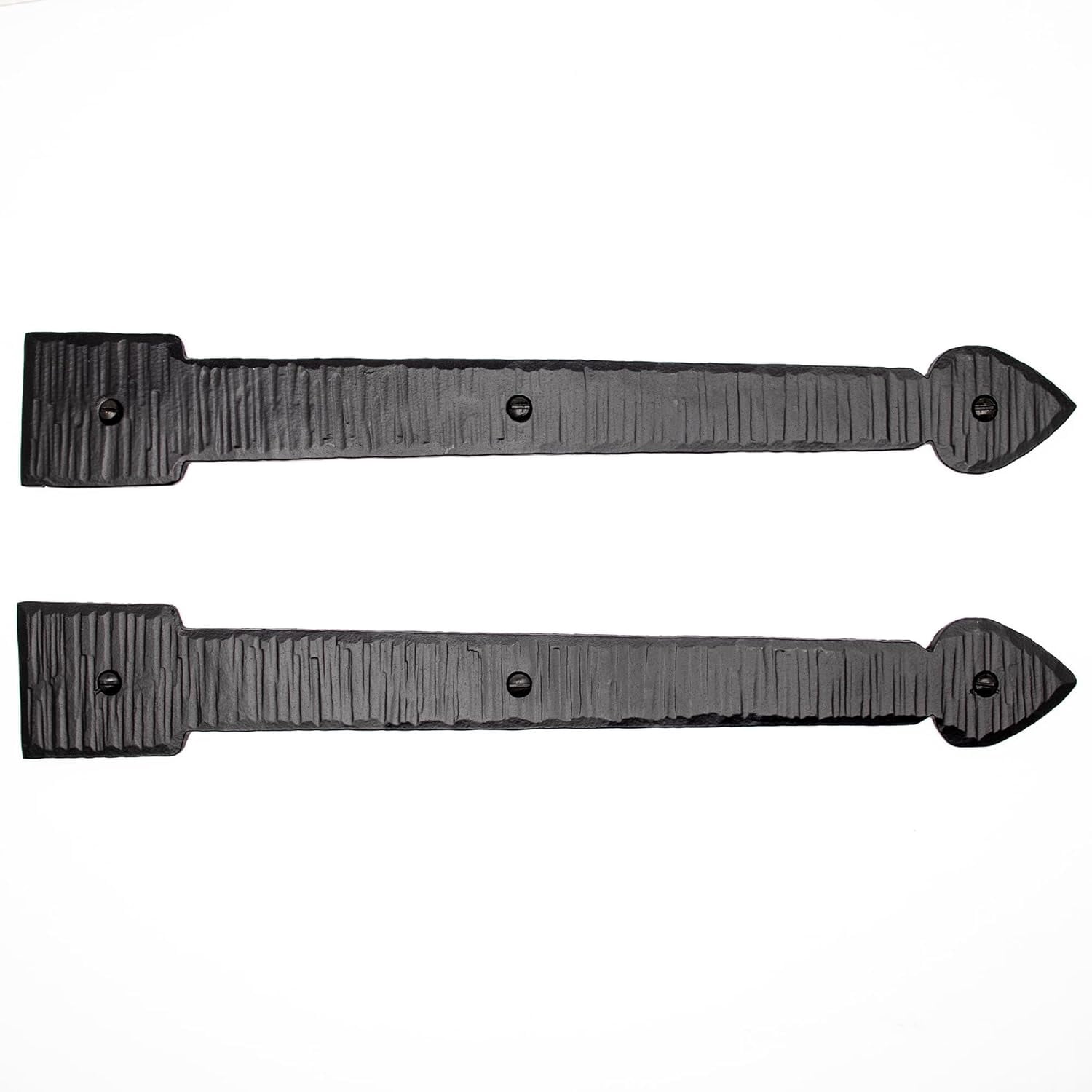 2 Pack 12" Black Faux Strap Hinges - Decorative Dummy Faux Hinge ...
