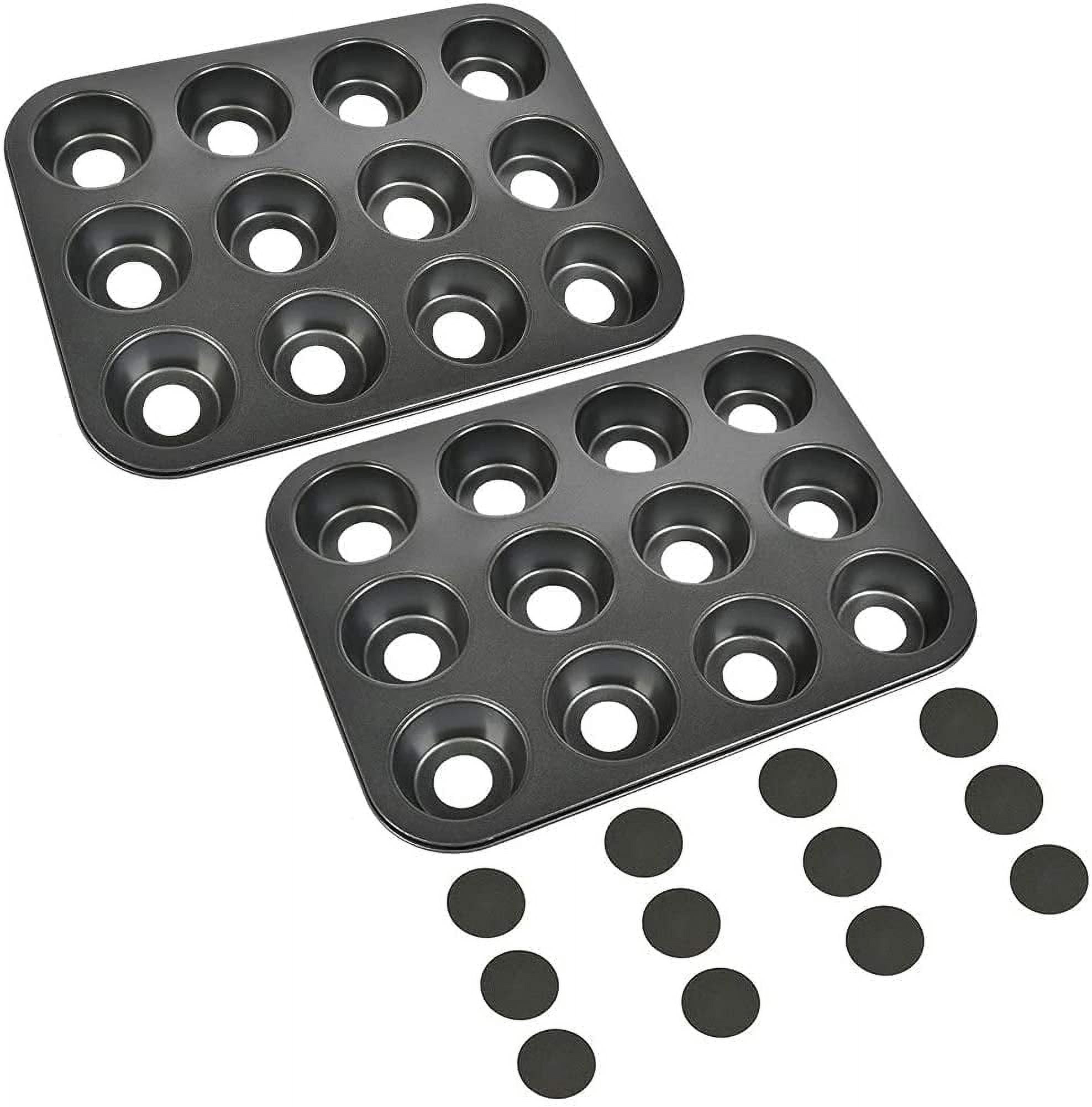 2 Pack 12-Cavity Mini Cheesecake Pan with Removable Bottom,Non-Stick ...