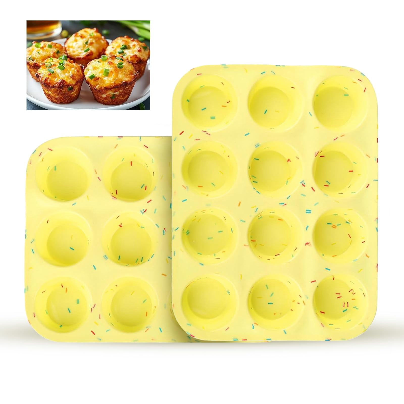 2 Pack 12-Cavity Nonstick Silicone Molds – Professional Grade, Ideal ...