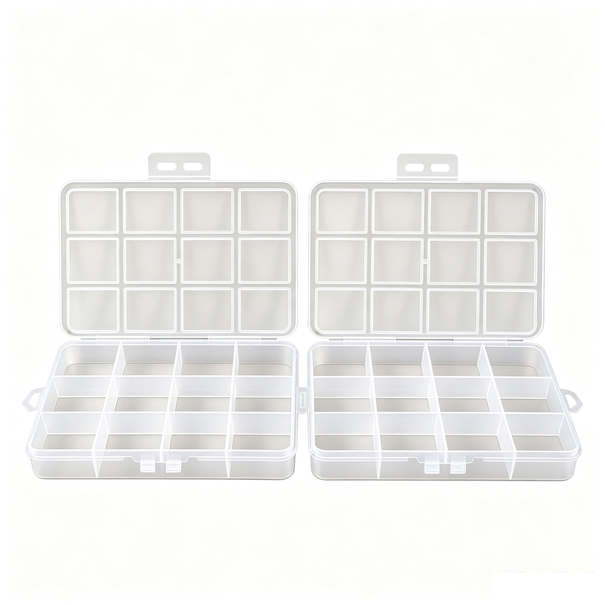 2 Pack 12 Grids Clear Plastic Organizer Box, Transparent Storage ...