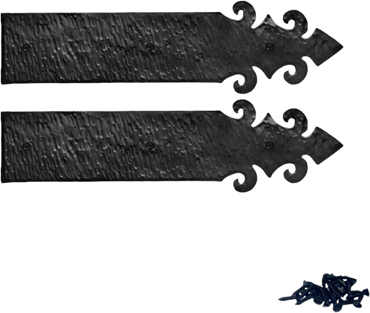 2 Pack 12 Inch Black Faux Strap Hinges - Decorative Dummy Faux Doors ...