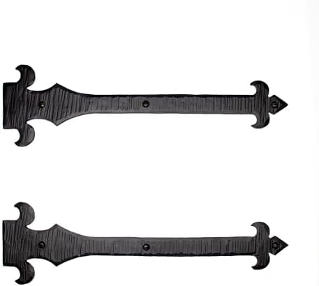 2 Pack 12 Inch Black Faux Strap Hinges - Decorative Dummy Faux Doors ...