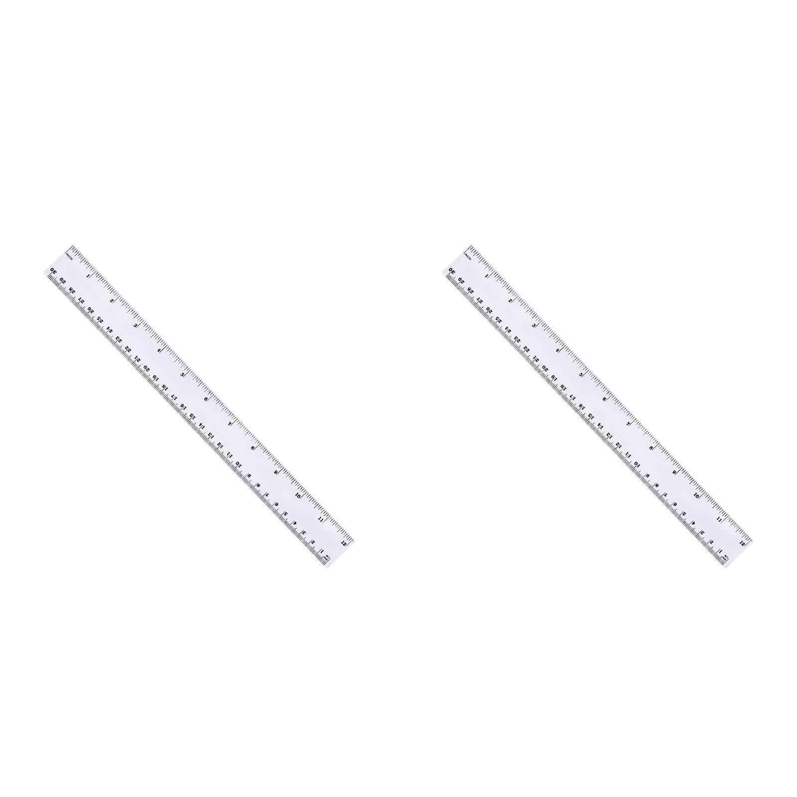 2 Pack 12 Inch Clear Ruler Straight Shatterproof Ruler Clear Ruler for ...
