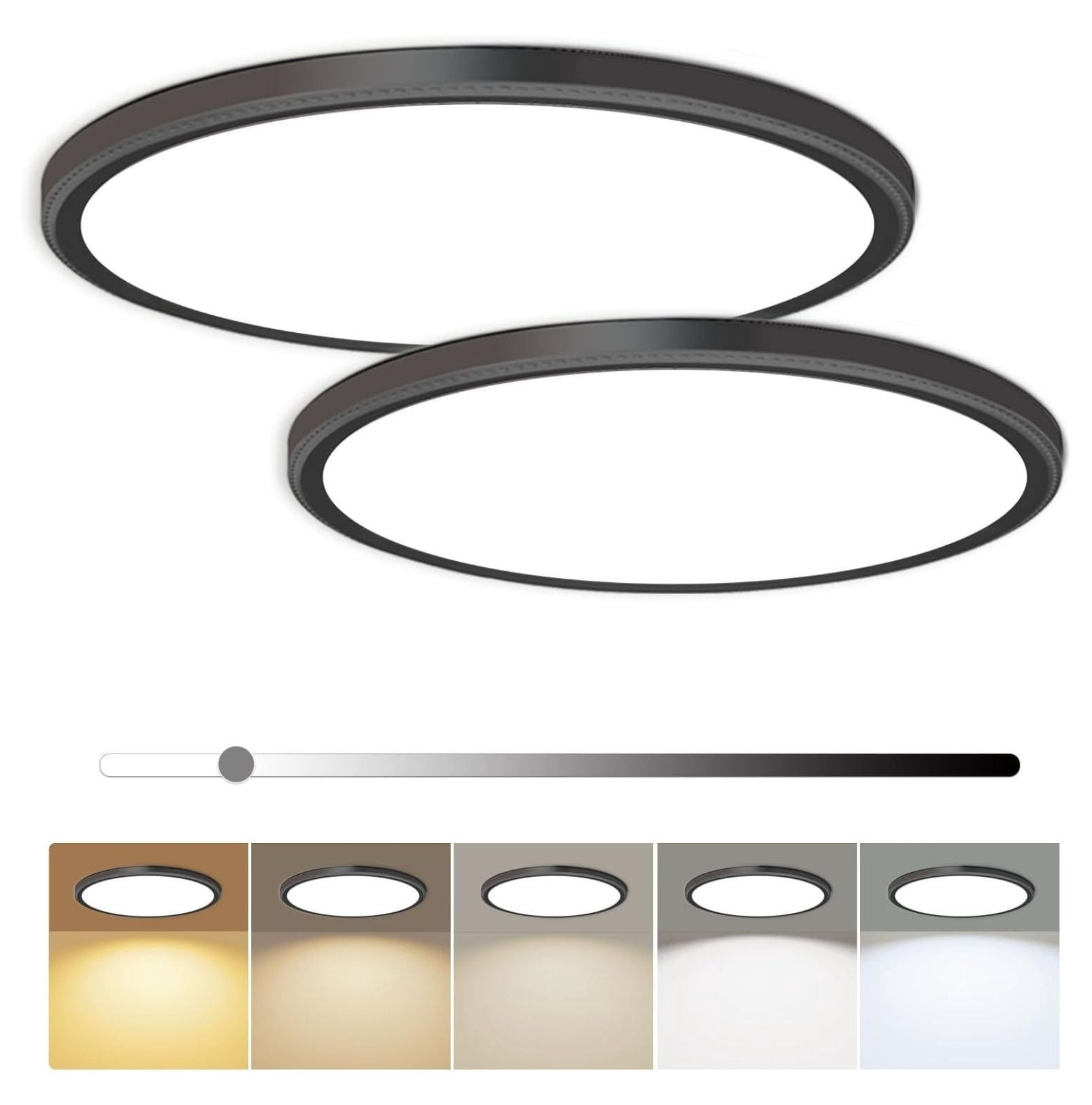 2 Pack 12 Inch Dimmable LED Flush Mount Ceiling Light Fixture 28W ...