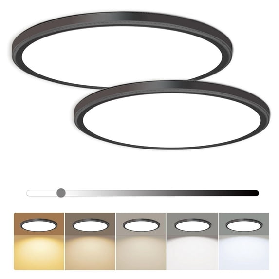 2 Pack 12 Inch Dimmable LED Flush Mount Ceiling Light Fixture 28W ...