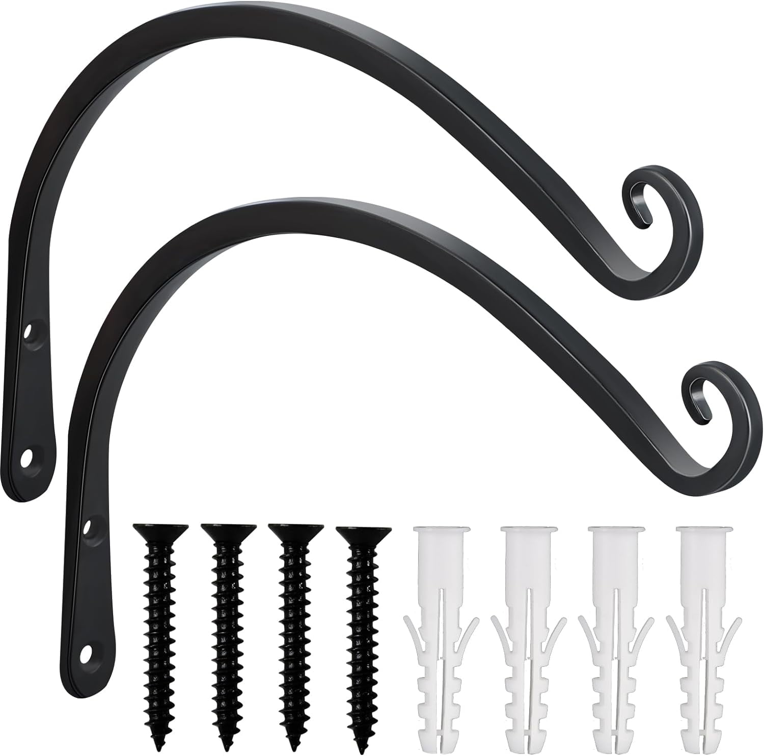 2 Pack 12 Inch Plant Hangers Outdoor Metal, Hooks for Wall Indoor ...