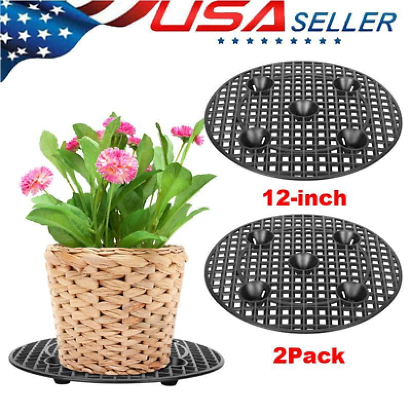 2 Pack 12 Inch Plant Level Pot Elevator Plant Stand Round Flower Pot ...