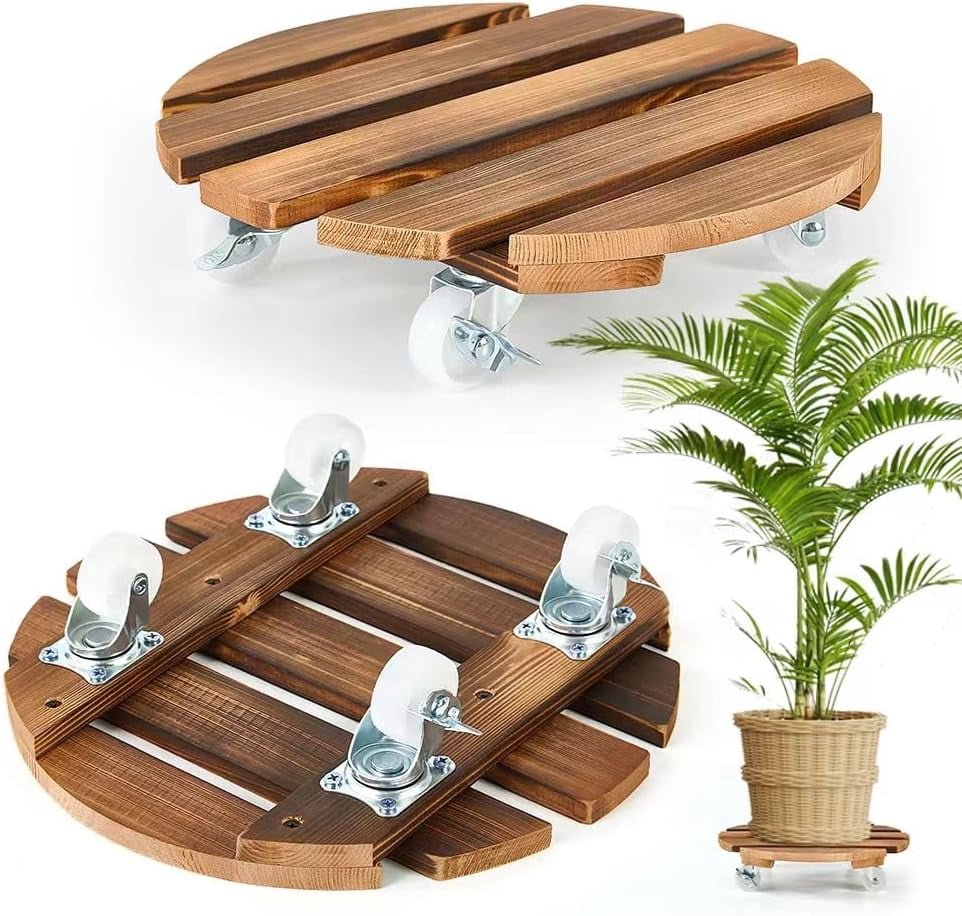 2 Pack 12 - Inch Plant: Rolling Stands with 360° Swivel Metal Casters ...