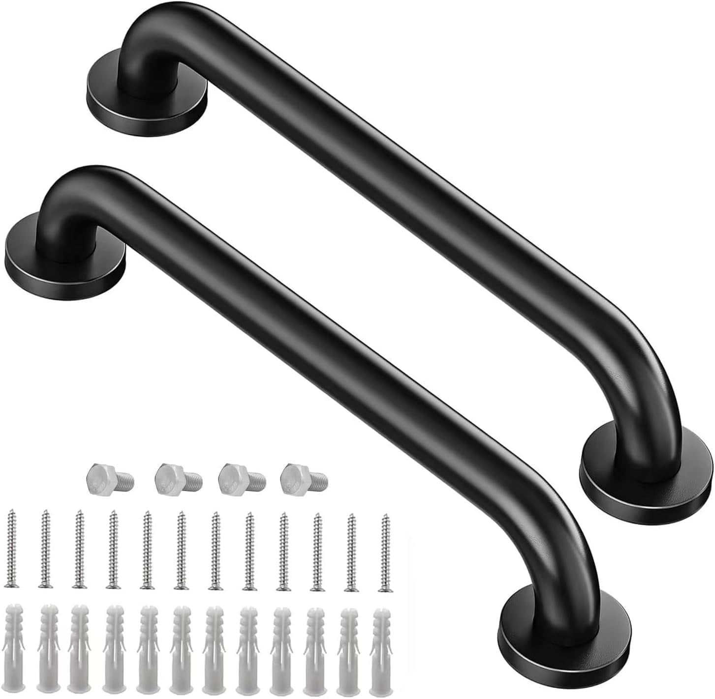 No-Slip Black Metal Stairway Hand Railing Bathroom Slip Resistant ...