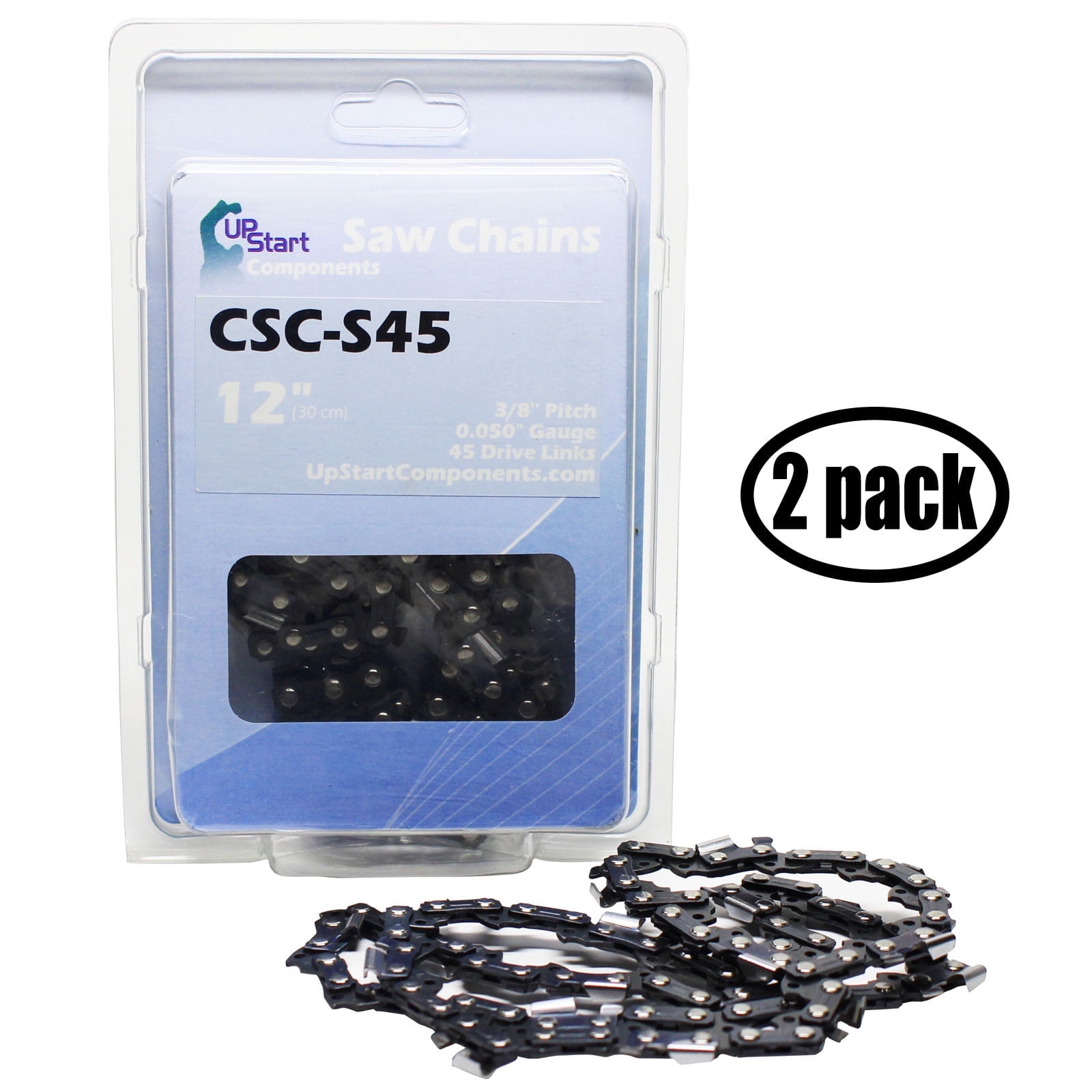 2-Pack 12" Semi Chisel Saw Chain for Craftsman 3417 Chainsaws - (12 ...