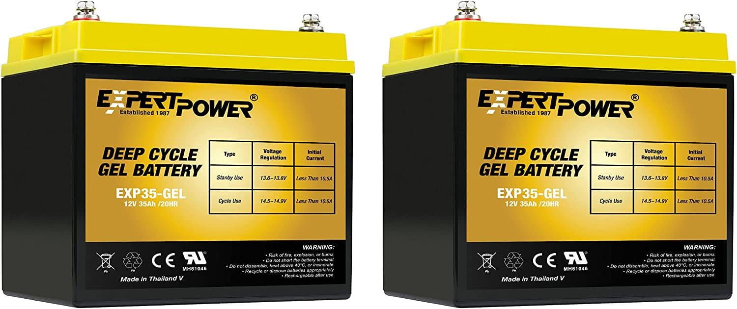 2 Pack 12 Volt 35AH Rechargeable Gel Type Deep Cycle Battery ...