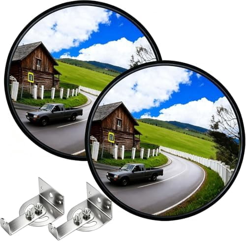 2 Pack 12 inch Convex Mirror with a Wide 160°View Angle, it is Suitable ...