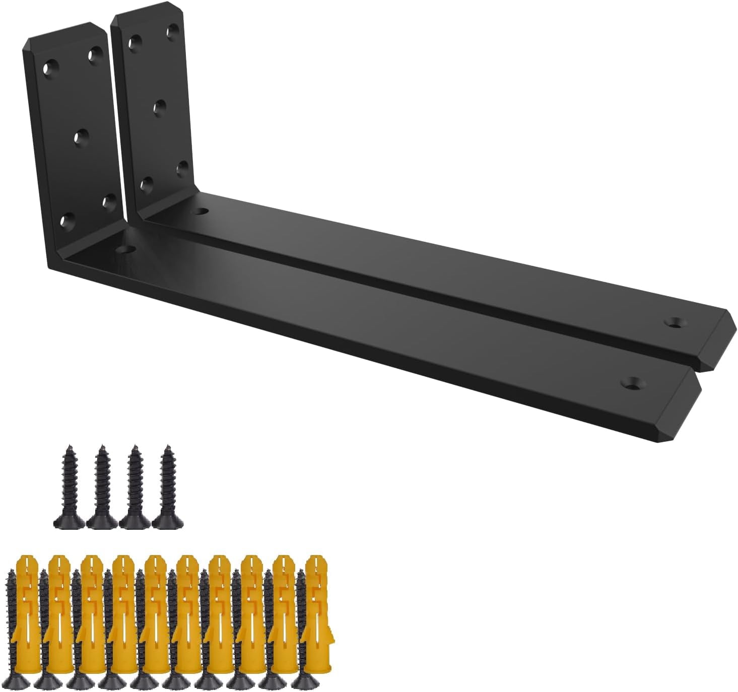 2 Pack 12 inch Countertop Support Brackets,Black Shelf Brackets,Heavy ...