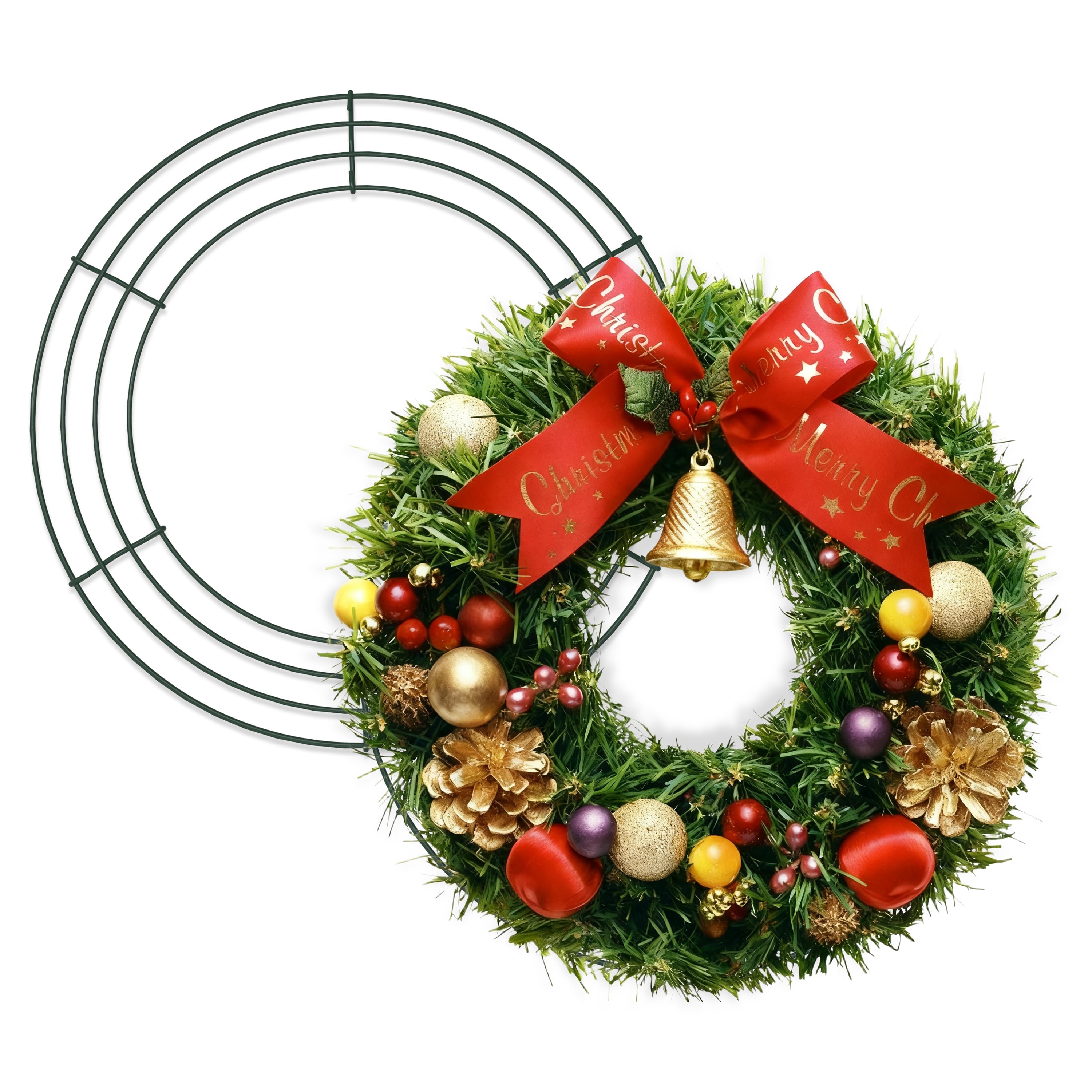 2 Pack 12 inch Metal Wreath Frame Wire Wreath Frame Round Wire Wreath ...
