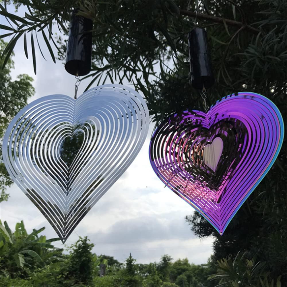 2-Pack 12 inch Wind Spinner 3D Stainless Steel Metal Sculptures ...