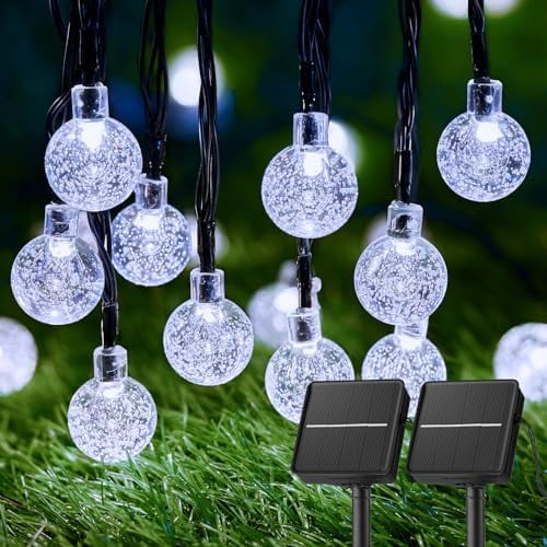 2-Pack 120 LED 72 FT Solar String Lights Outdoor, Waterproof Solar ...