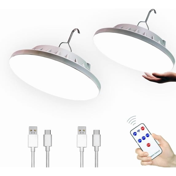 [2 Pack 120 LED ] Solar Camping Lights Rechargeable Portable Lantern ...