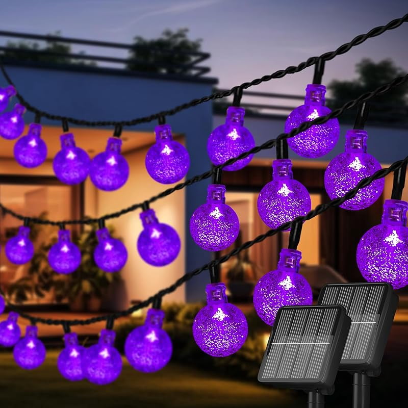 2 Pack 120 LED Solar String Lights Outdoor Waterproof, 72 FT Crystal ...