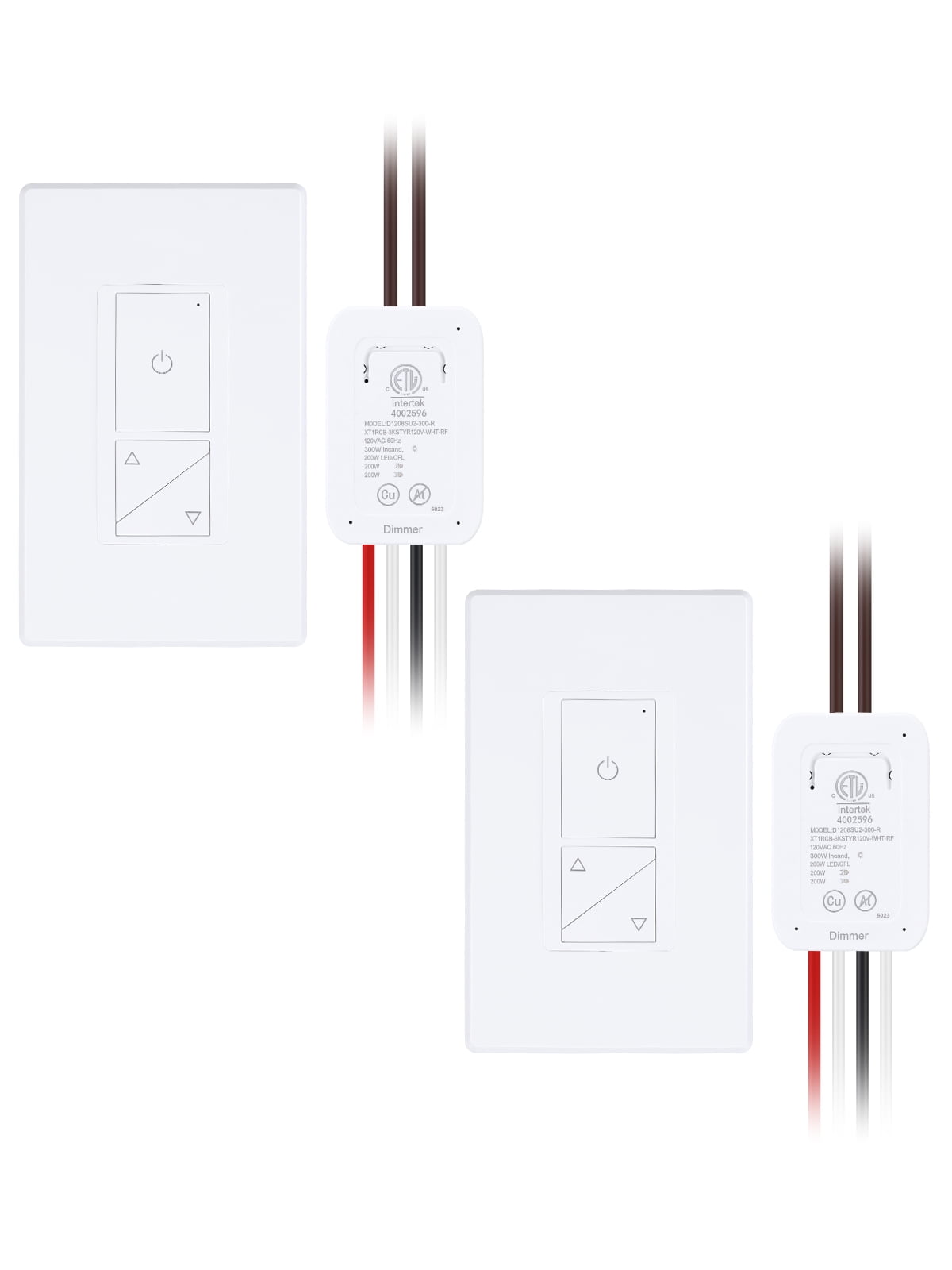 2 Pack 120V Dimmer Switch, Wireless Light Switch and Receiver Kit, No ...