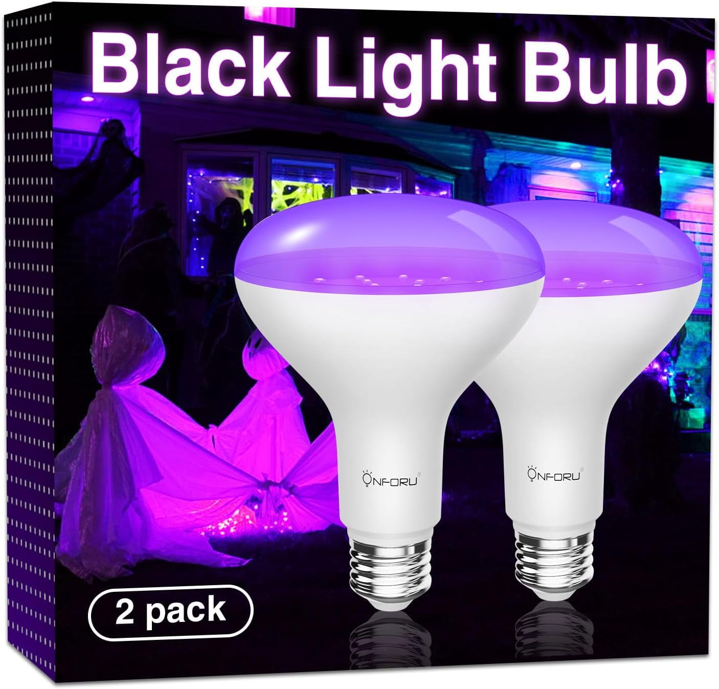 2 Pack 120W Equiv LED Light Bulb, BR30 E26 light Bulbs for Glow in The ...