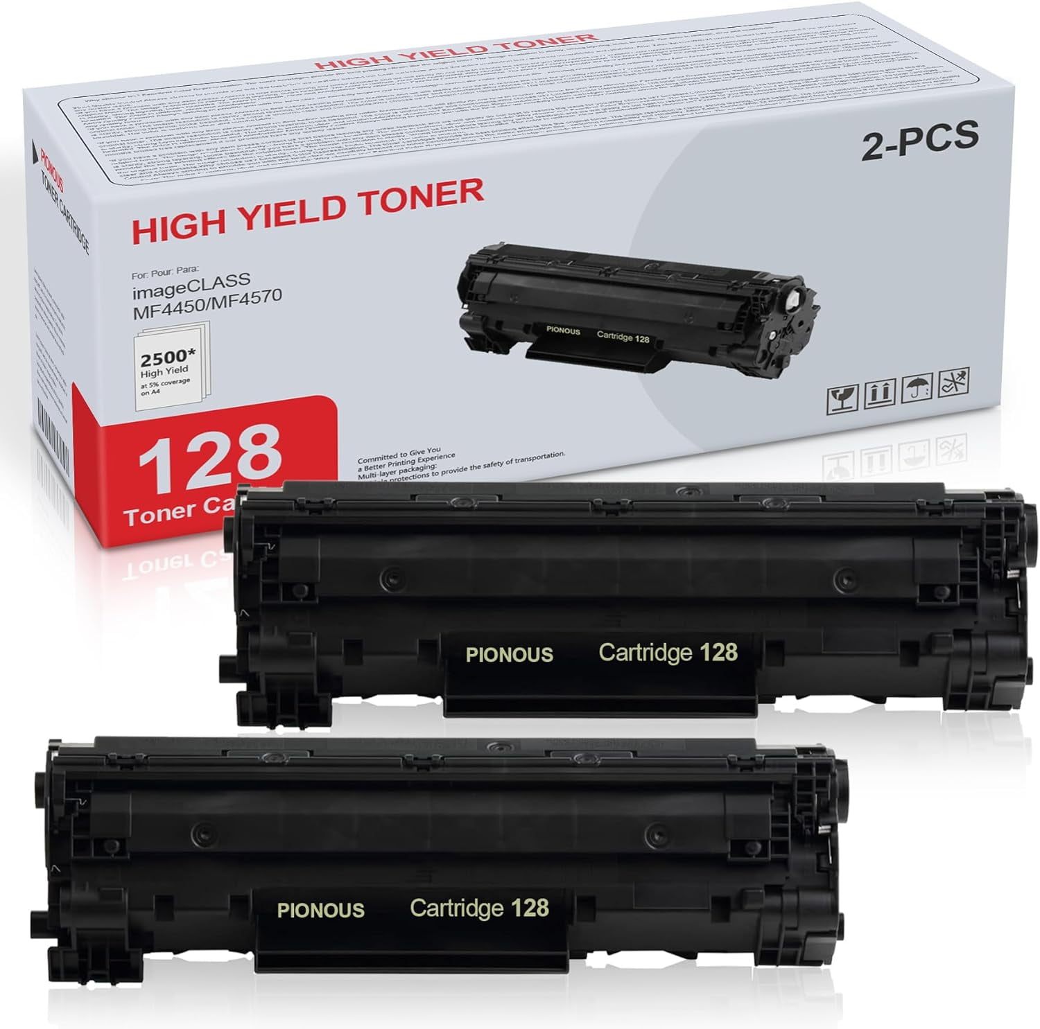 2 Pack 128 CRG-128 High-Yield Black Toner Cartridge : CRG128 Toner ...