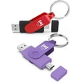 2-Pack 128Gb Fast Usb C Dual Flash Drive With Keychain - 2 In 1 Otg Usb ...
