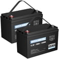 2 Pack 12V 100Ah LiFePO4 Battery, 100A BMS, 15000+ Cycles, RV/Solar ...
