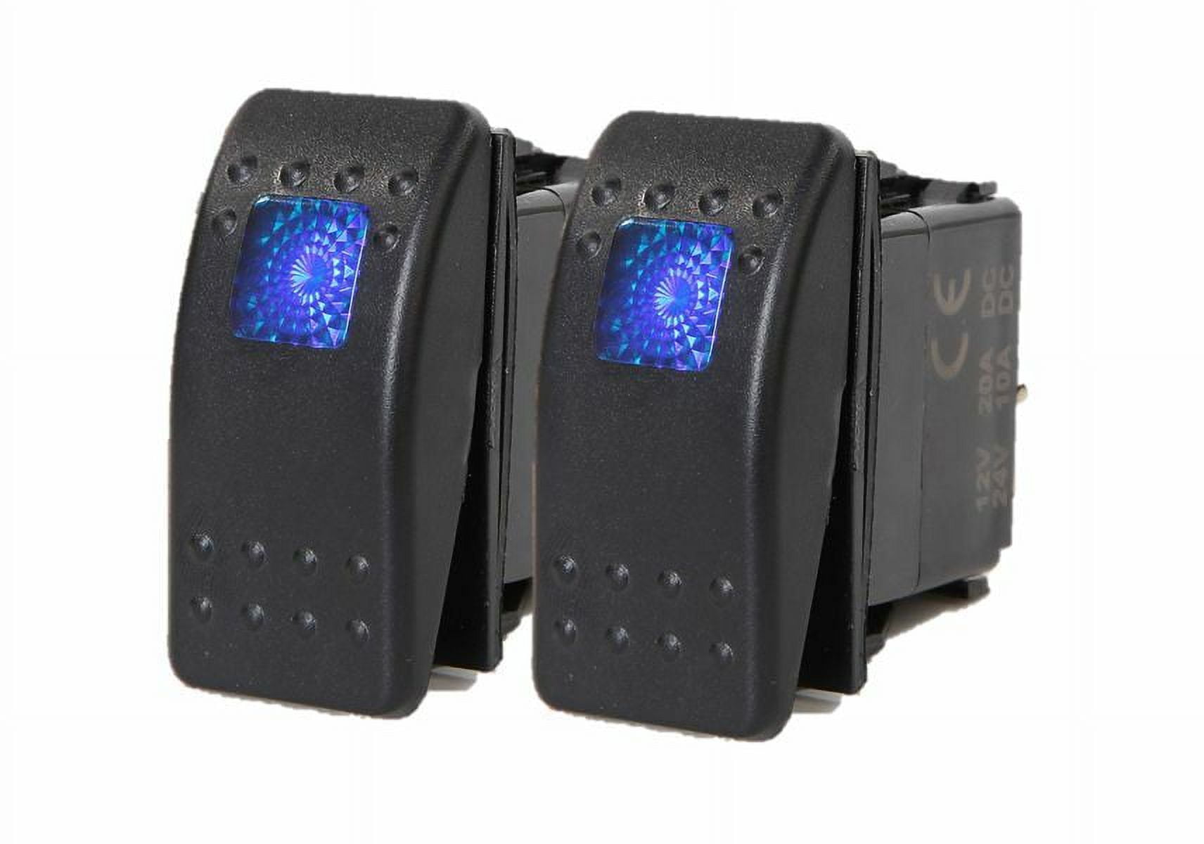 2 Pack 12V 20 Amp Waterproof Blue LED Boat Marine Rocker Switch ...