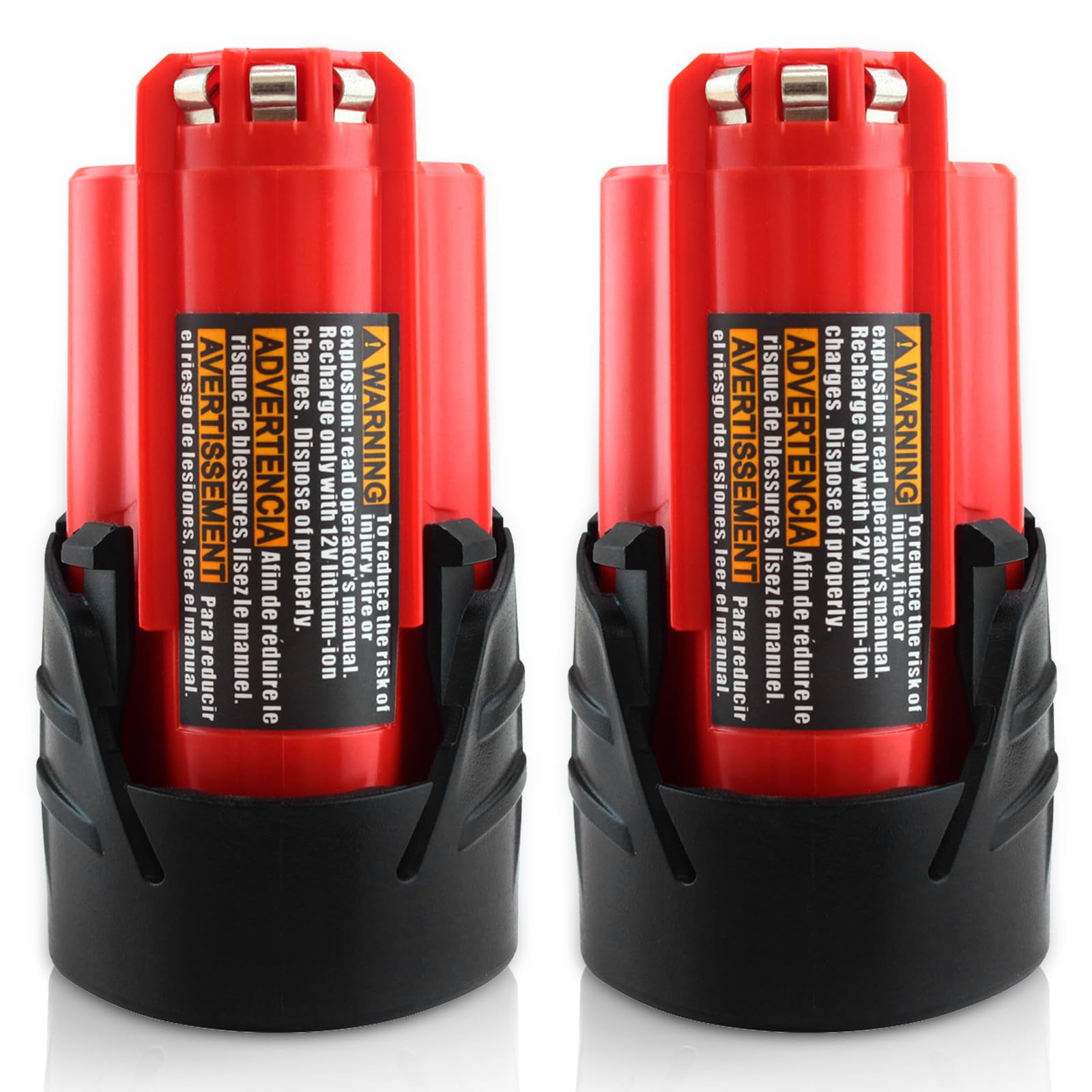 2 Pack 12V 3000mAh Lithium-ion Replacement Battery Compatible with ...