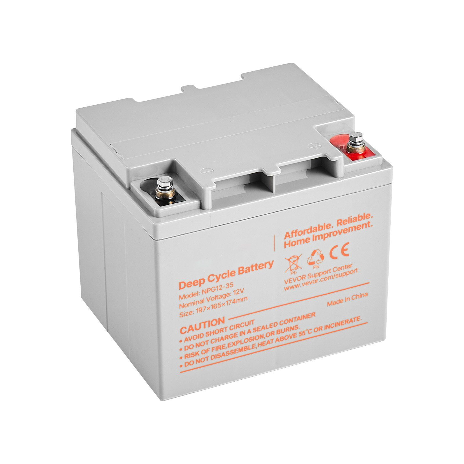 2 Pack 12V 35Ah Deep Cycle Battery, Sealed AGM Rechargeable Lead Acid ...