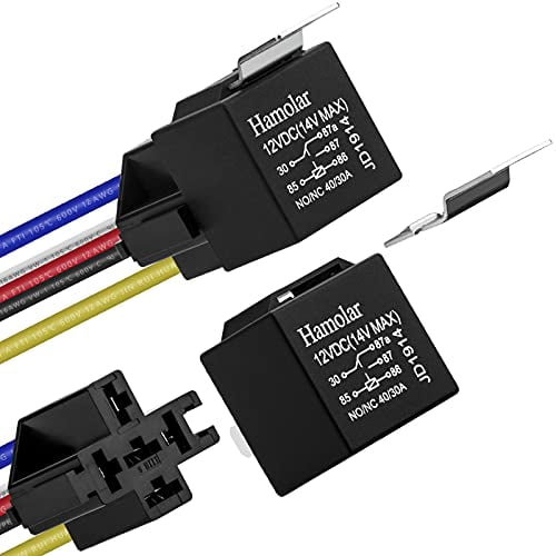 2 Pack 12V 40/30 Amp Car Relay DC 5 Pin SPDT and Harness - Heavy Duty ...