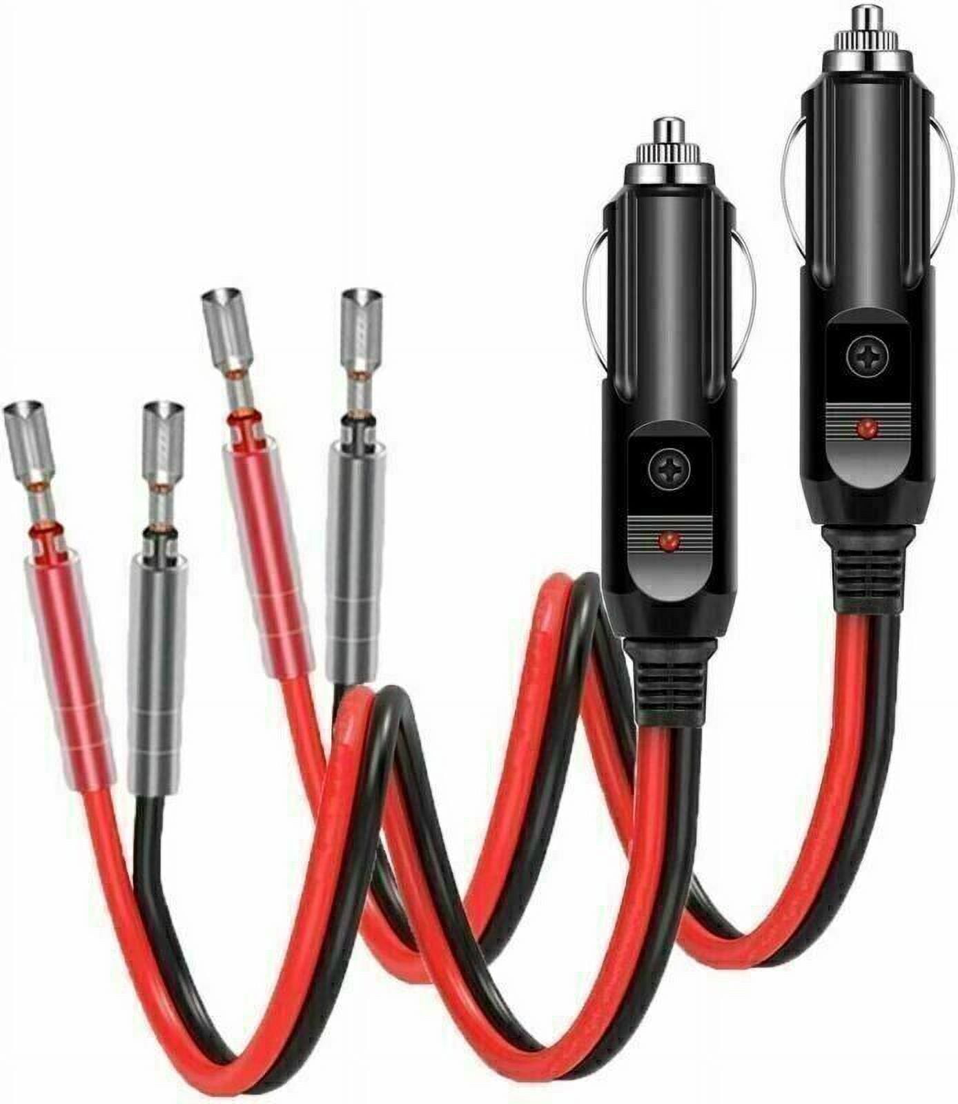 2 Pack 12V Fused LED Light Cigarette Lighter Male Plug Replacement with ...