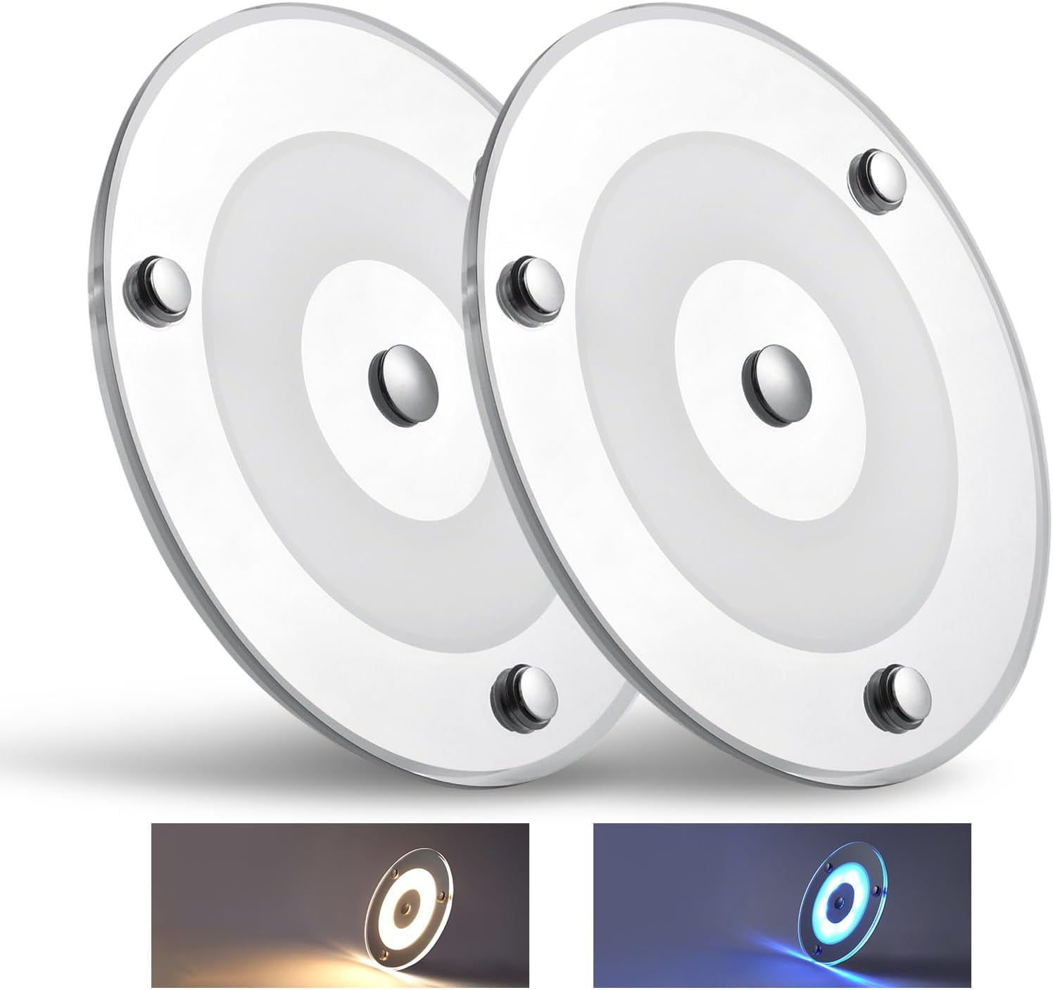 2 Pack 12V LED Ceiling Dome Light 400LM, 4.75" Dimmable Interior Light ...