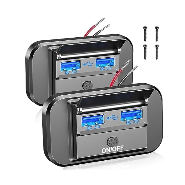 2 Pack 12V USB Outlet Dual Quick Charge 3.0 Car USB Ports: 12 Volt ...