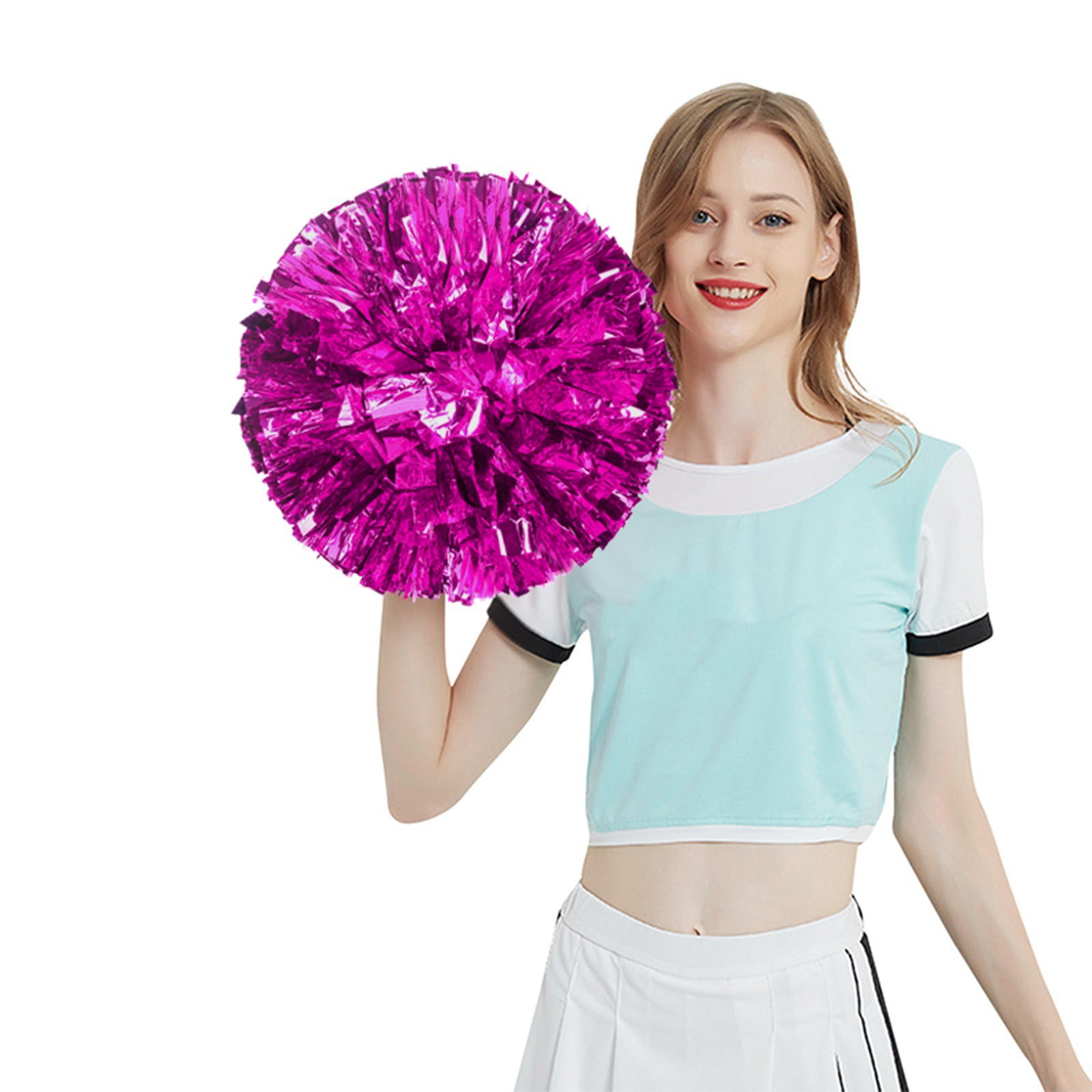 2-Pack 12in Metallic Foil Cheerleading Pom Poms – Vibrant Sport Pom ...