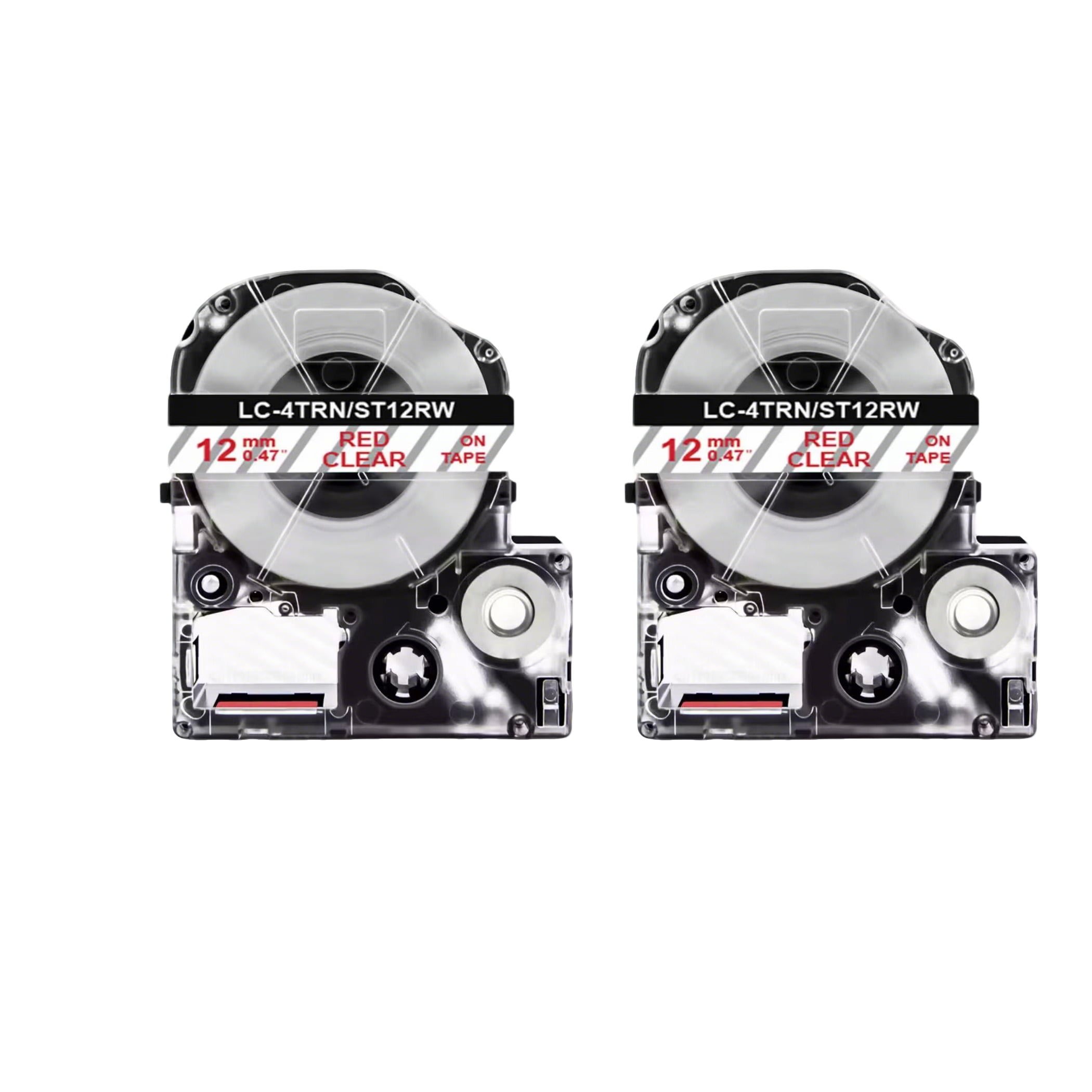 2 Pack 12mm 0.47" Refill Label Tape Compatible for Epson LabelWorks ...