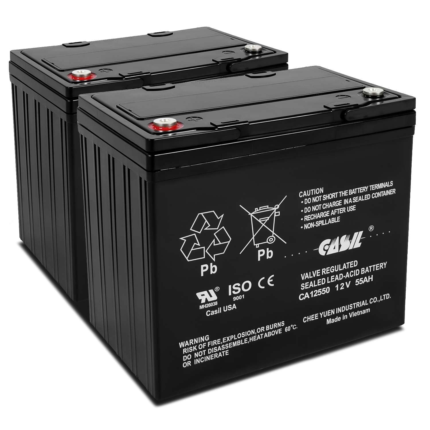 2 Pack 12v 55ah Group 22NF GH12480 DG12-45UTR CF-12V55 M22NF PS-605 DN5 ...
