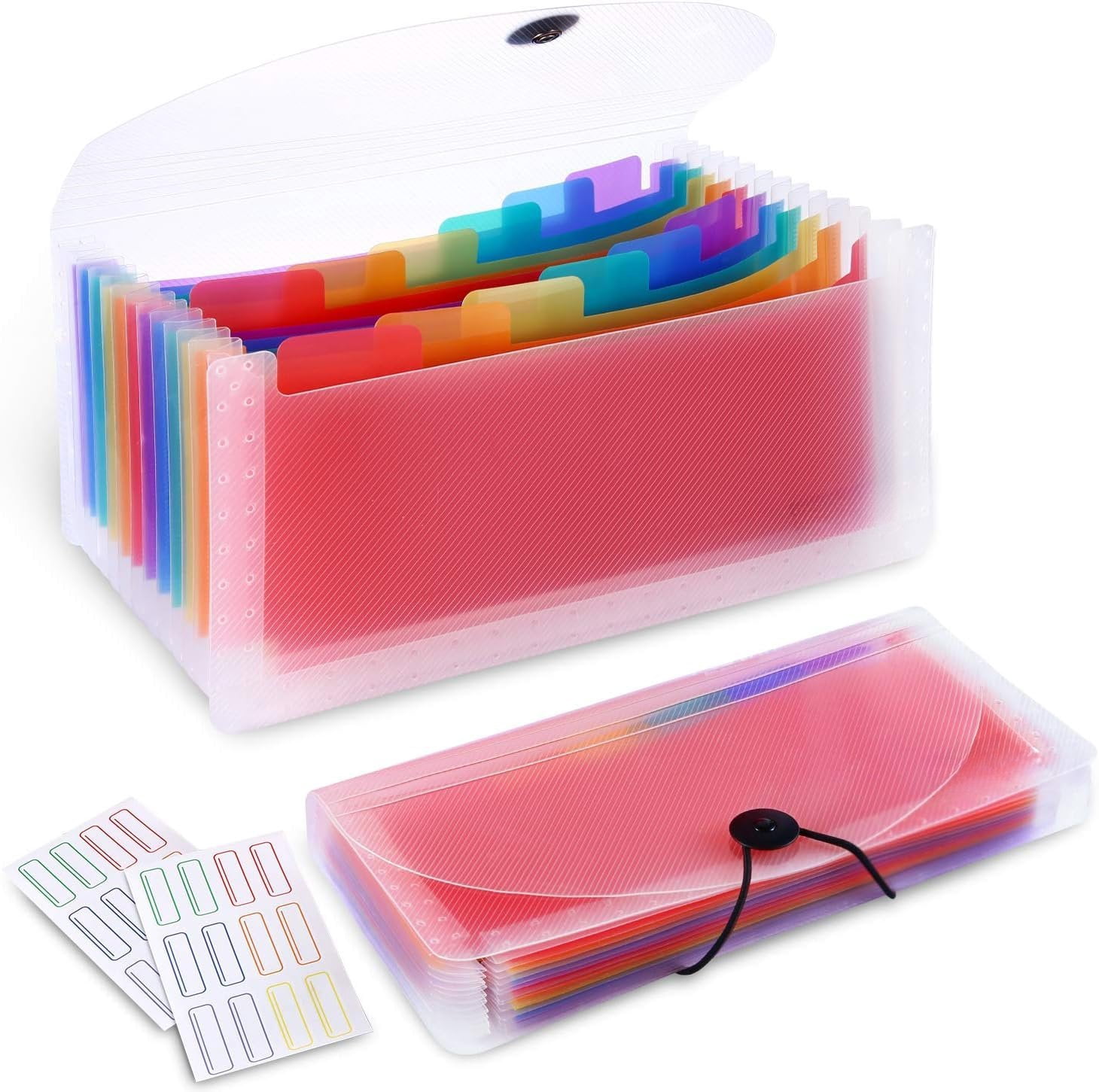 2 Pack 13-Pockets Expanding Accordion File Folder Mini Organizer Wallet ...