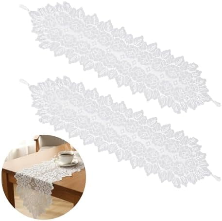2 Pack 13" X 45" Lace Table Runner, Rectangular Dollies for Tables ...