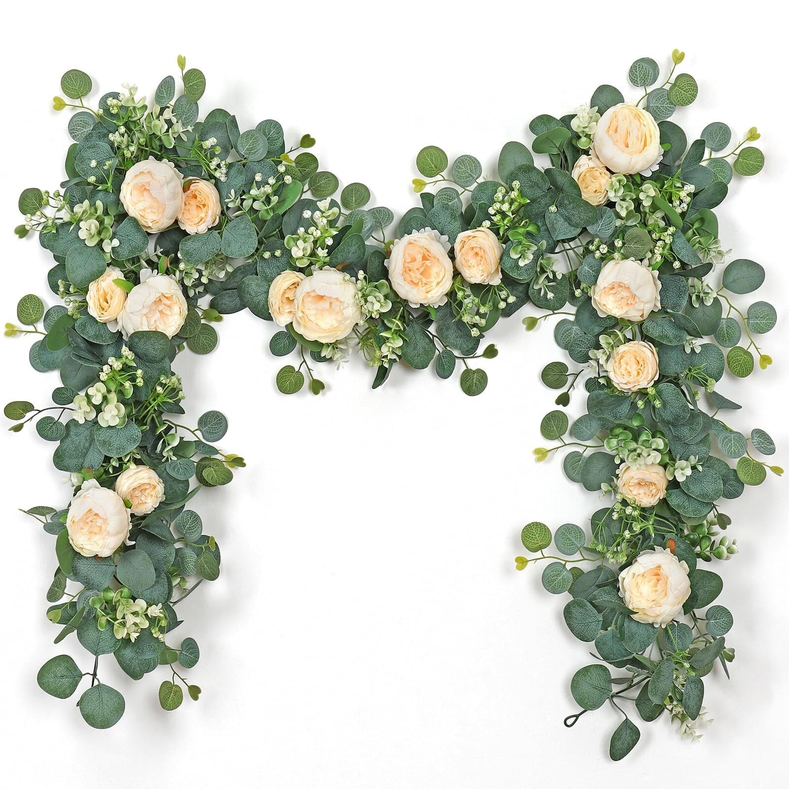 2 Pack 13FT Flower Garland, Artificial Rose Vine Fake Flower Garland ...