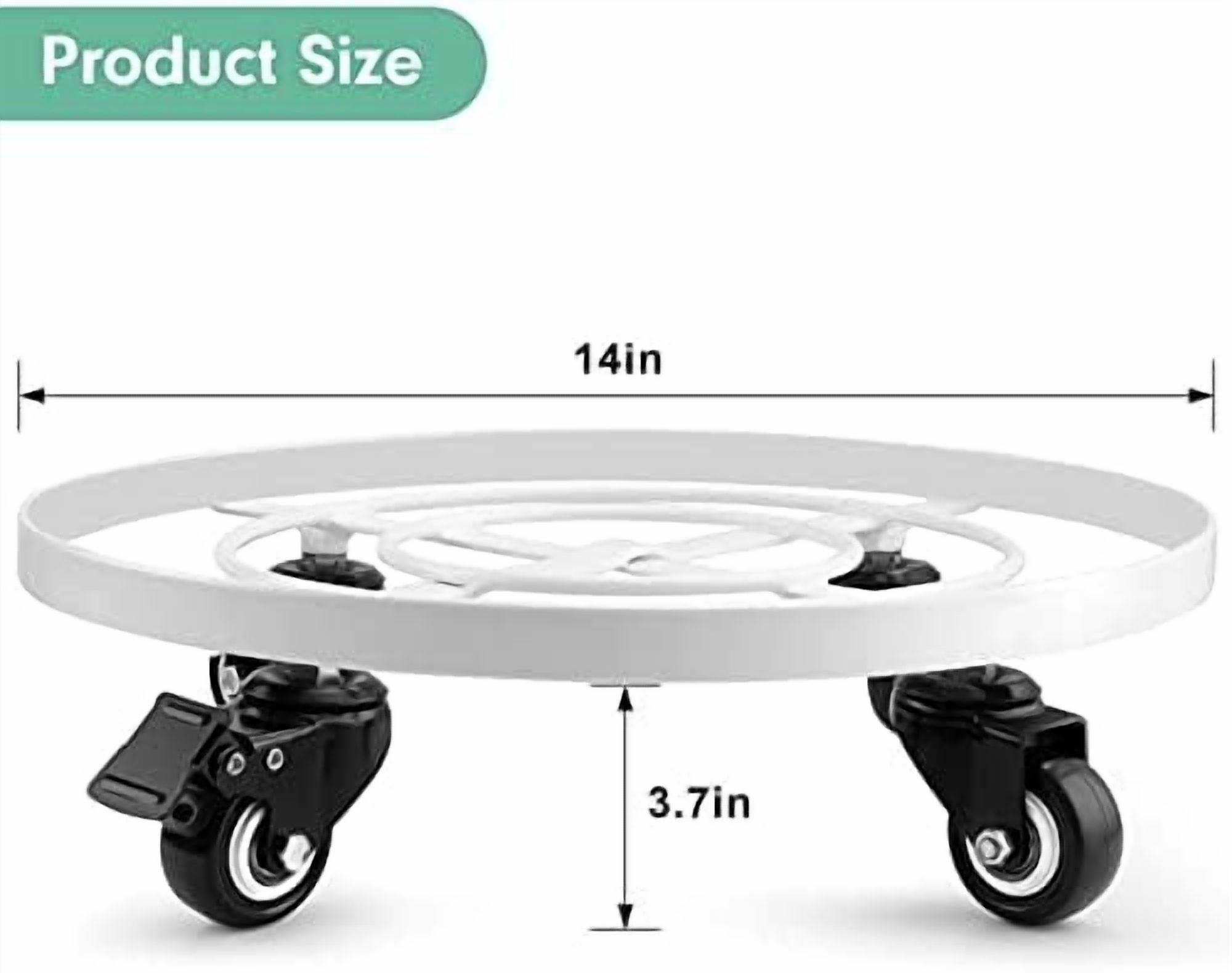 2 Pack 14" Metal Plant Caddy with Wheels Heavy Duty Rolling Plant Stand ...