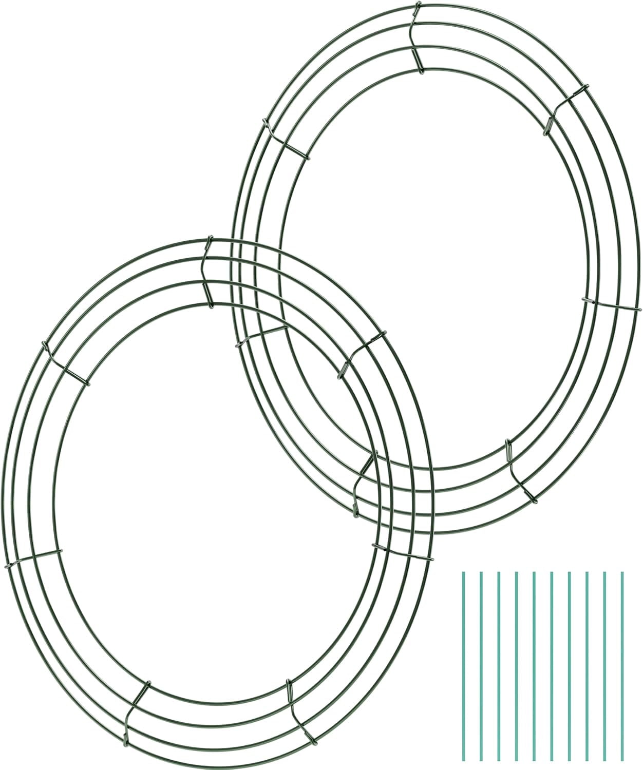 2-Pack 14 Inch Wire Wreath Frame – Round Metal Wreath Form with Ring ...