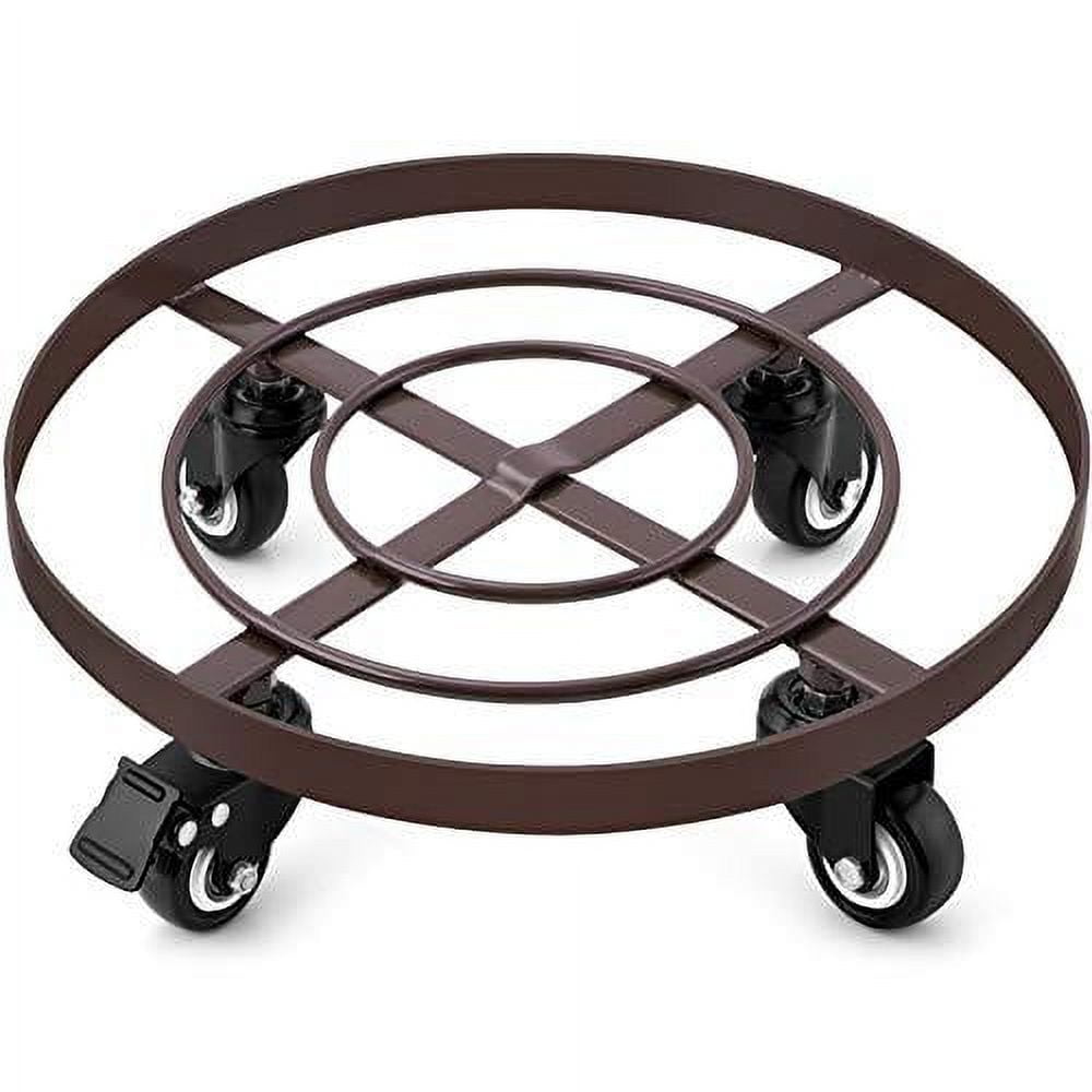 2 Pack 14" Metal Plant Caddy Heavy Duty Iron Rolling Potted Plant Stand ...