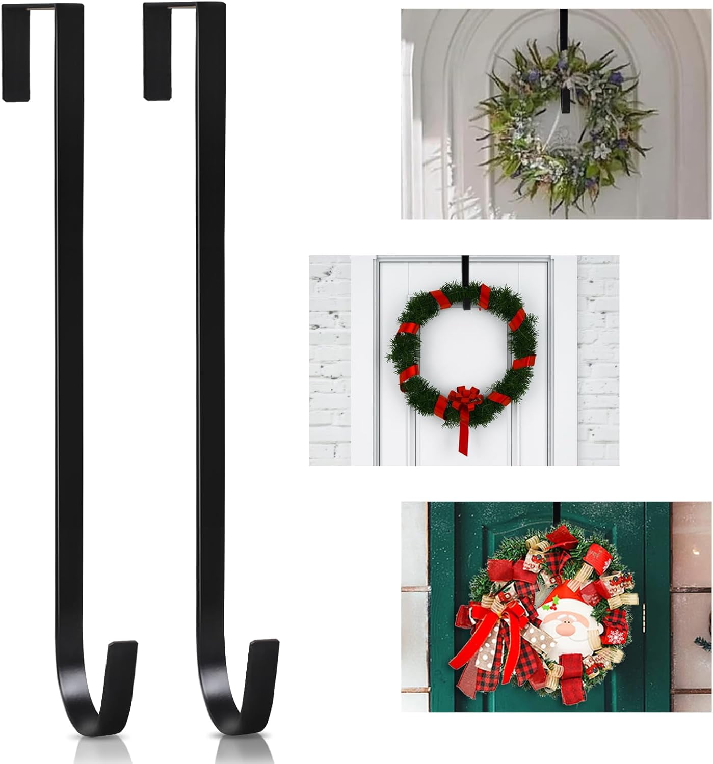 2 Pack 14' Wreath Hangers for Front Door, Wreath Hanger 40lb Load ...