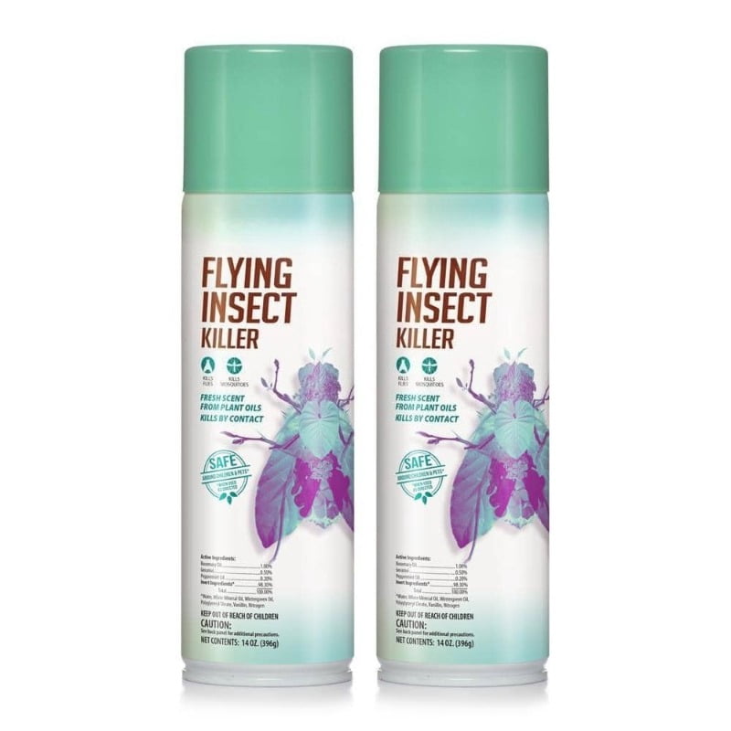 2-Pack 14 oz. Natural Flying Insect Killer with Plant-Based Rosemary ...