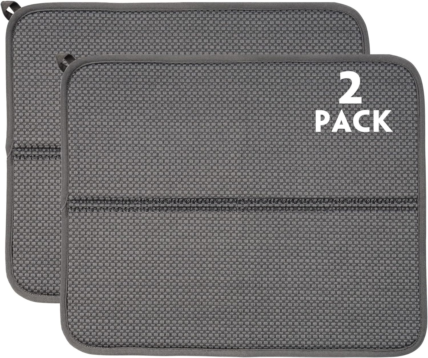 2 Pack 14" x17" Dish Drying Mat for Kitchen, Absorbent Sink Drain Mats ...