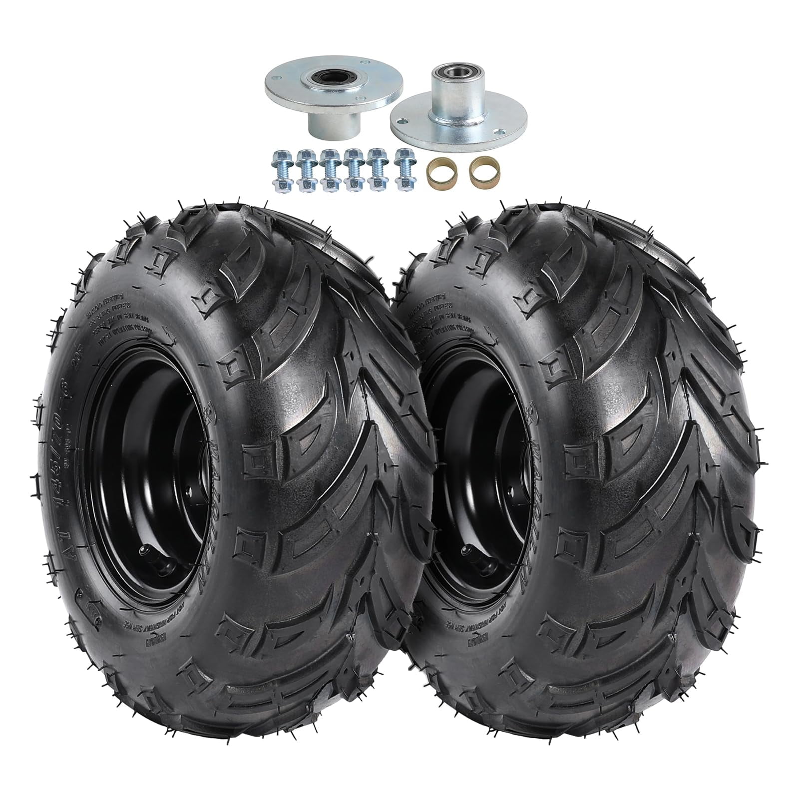 2 Pack 145/70-6 ATV UTV Go Kart Wheel 3 Bolt Pattern, 6" Rim with 17mm ...