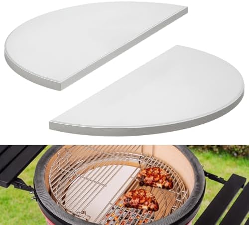 2 Pack 15” Half-Moon Ceramic Heat Deflector Plates Replacement Parts ...