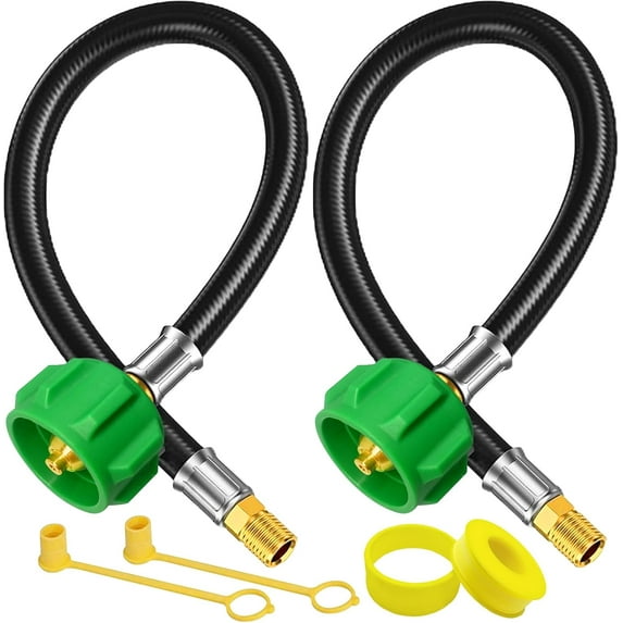 2 Pack 15" RV Propane Hose with 1/4" Male NPT & Qcc1/Typel,Propane Hose ...